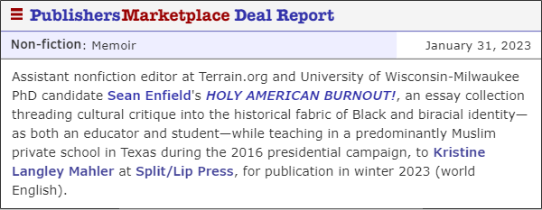 Holy American Burnout! – Sean Enfield